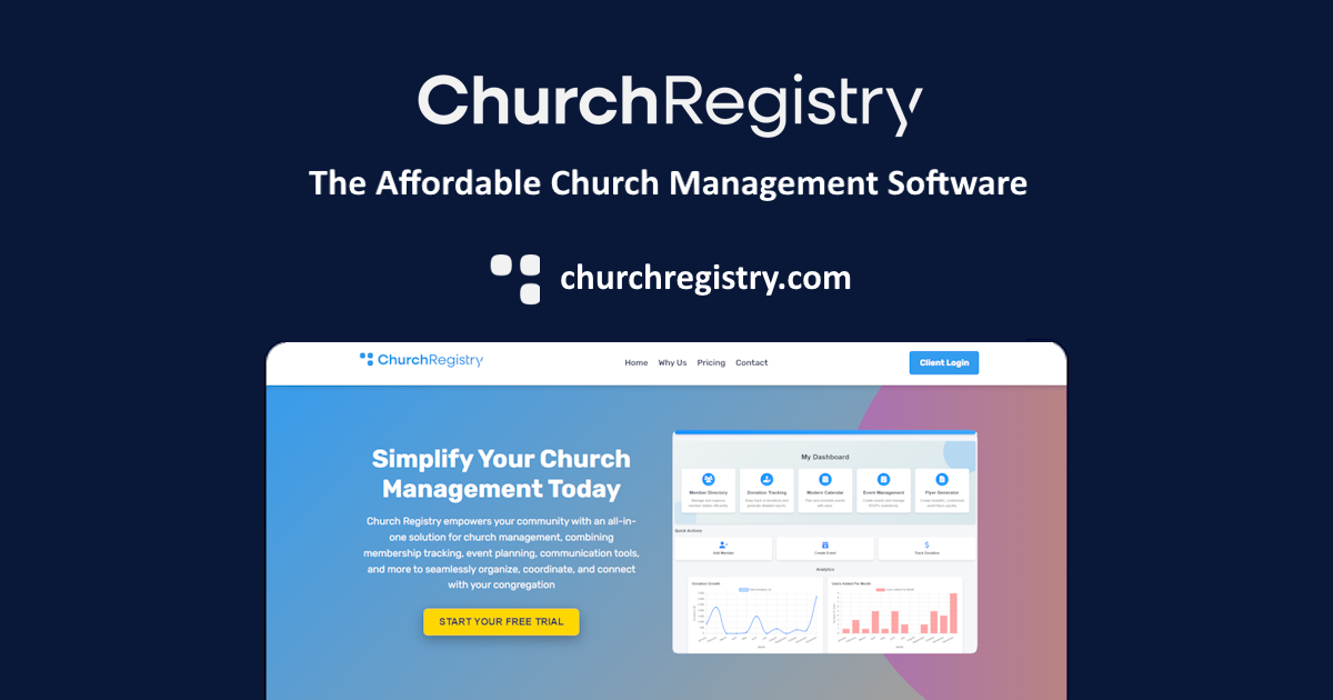Church Registry - The Affordable Church Management Software